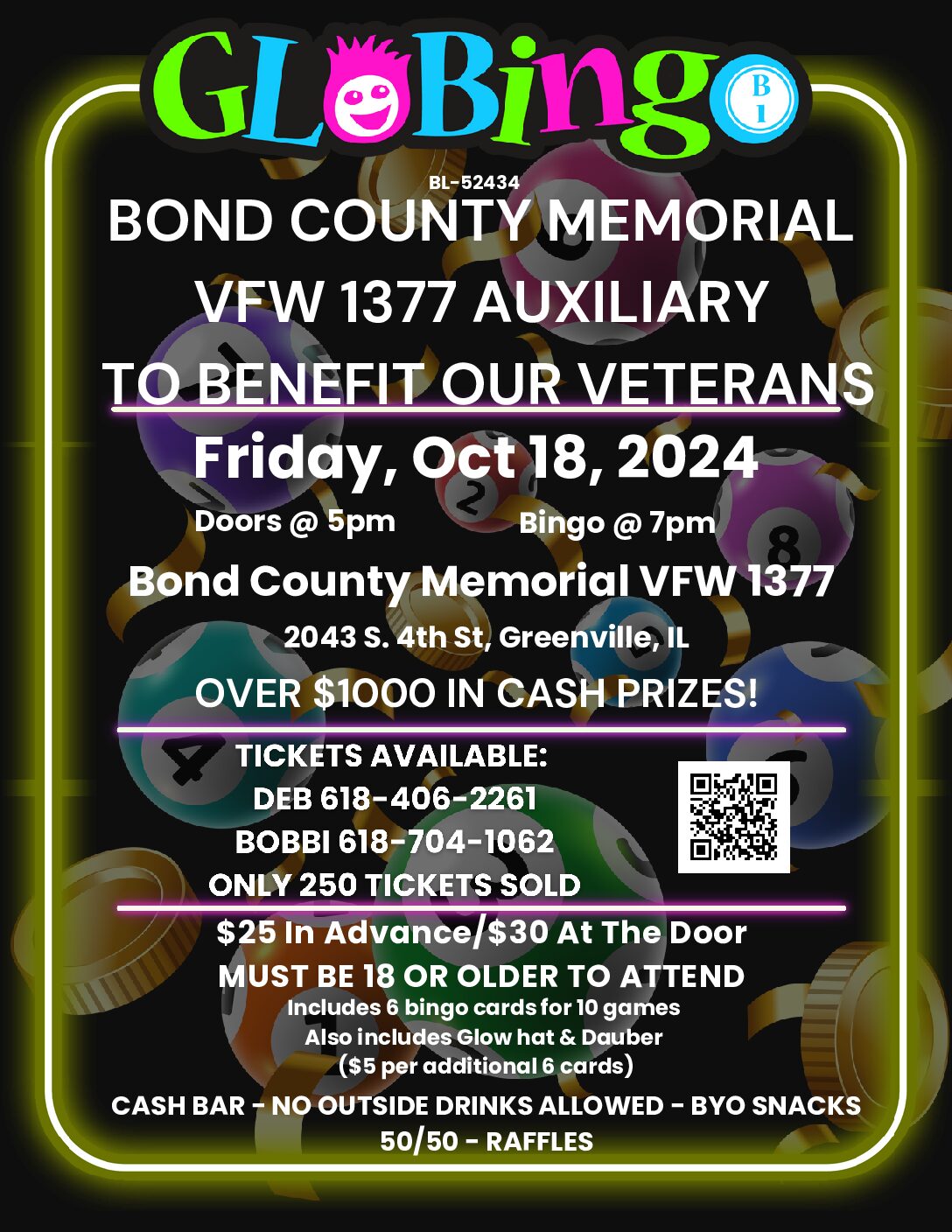BOND COUNTY MEMORIAL VFW 1377 AUXILIARY | Glo Bingo