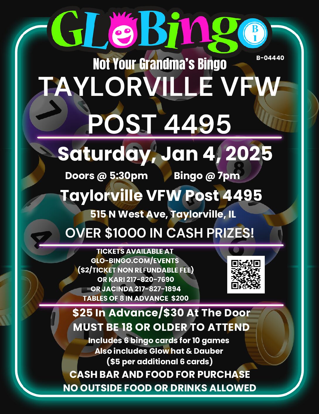 Taylorville VFW | Glo Bingo